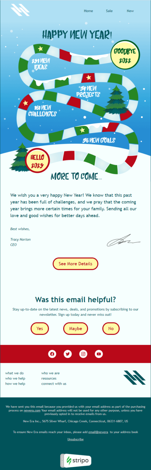 13 Free New Year Email Templates For 2024