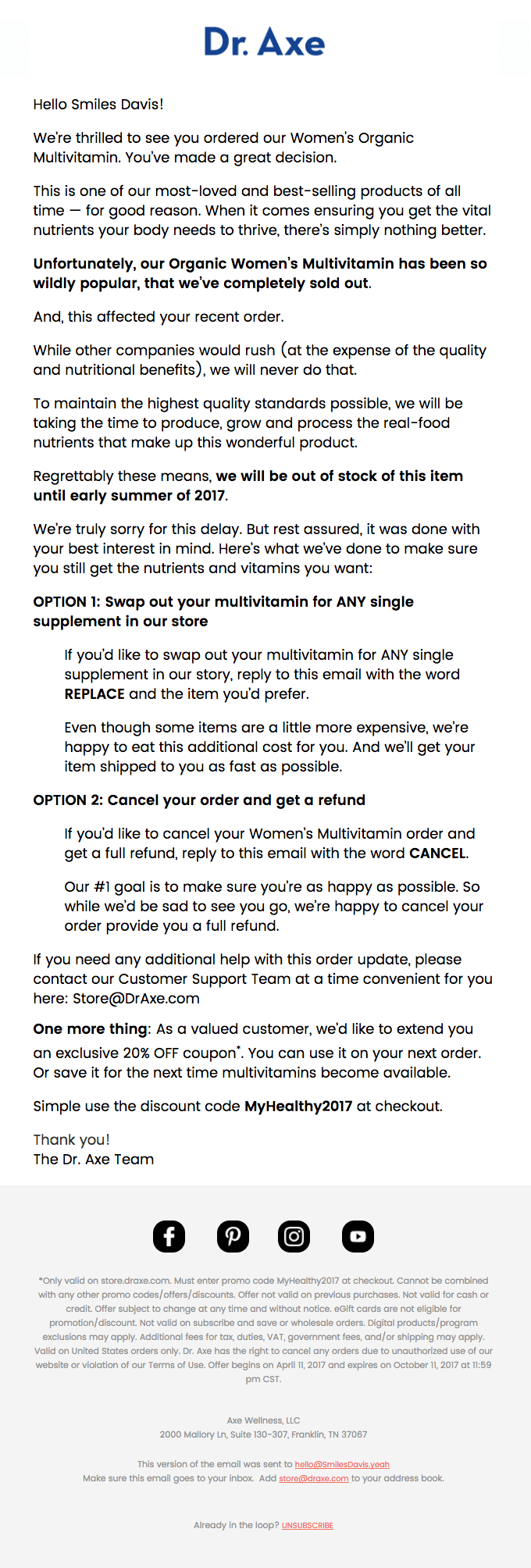 Out-of-Stock Emails: Best Practices, Examples & Templates