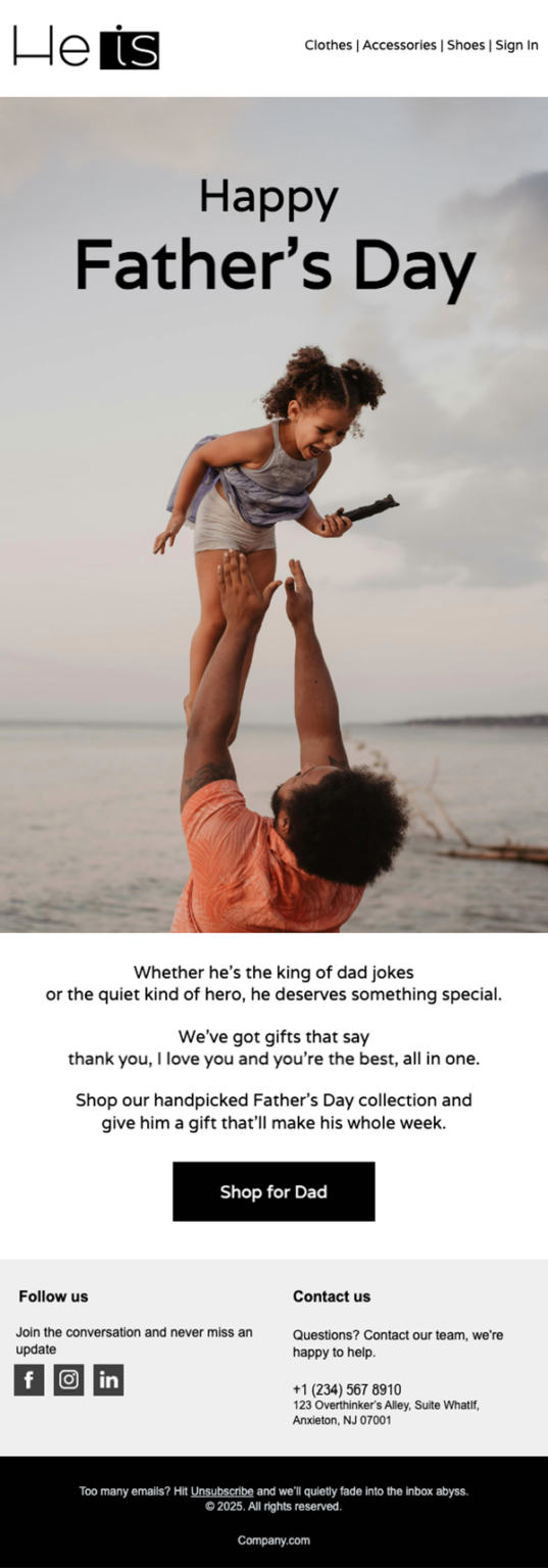 Father’s Day Emails: Subject lines, Templates & Examples [2025]